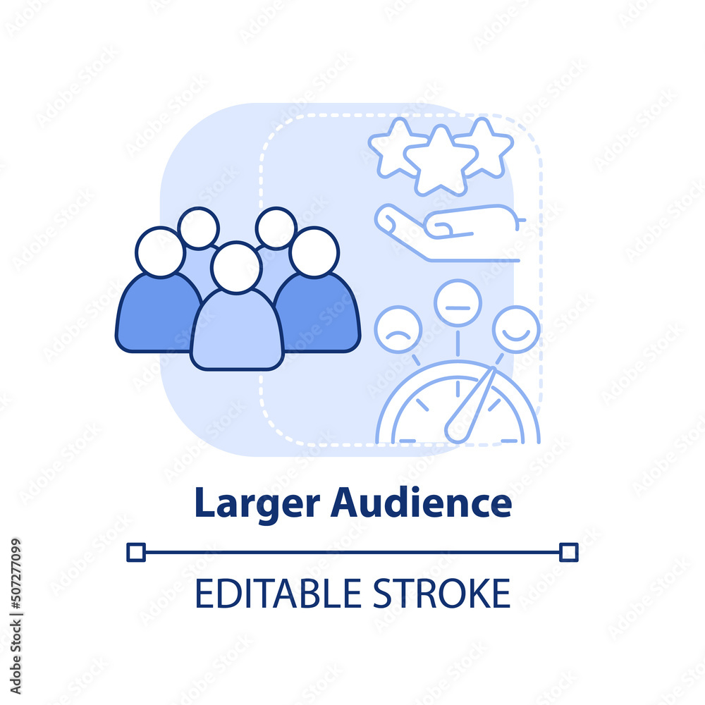 Larger audience light blue concept icon. Workplace diversity advantage ...