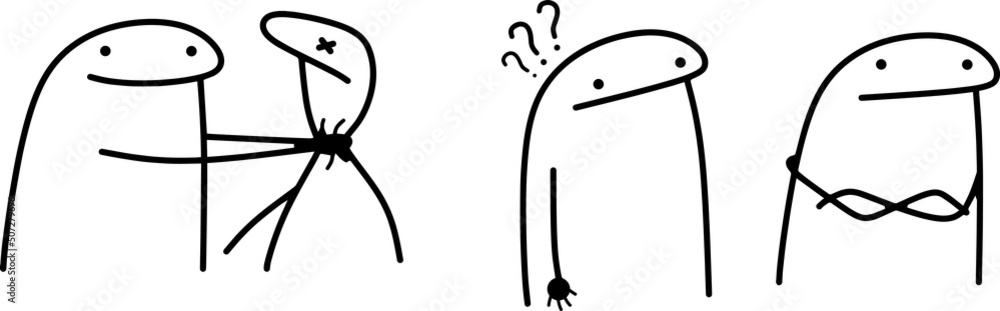 Vetor de Meme internet: flork pack angry and despair. Vector stkech ...