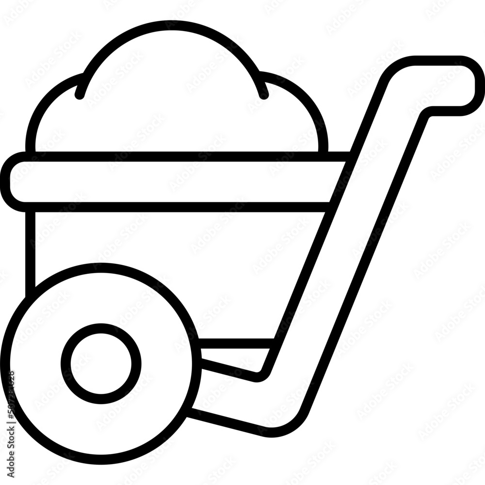 wheelbarrow outline icon Stock Vector | Adobe Stock