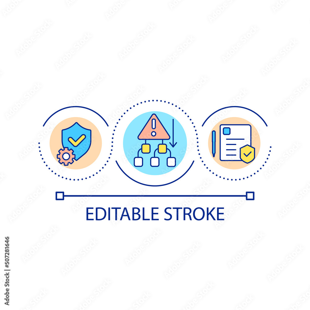Legal protection against business risks loop concept icon. Organizing ...