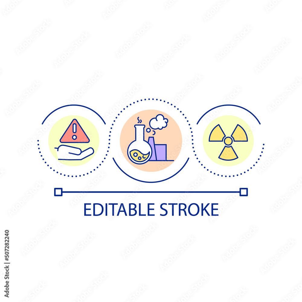 Precautions in using hazardous materials loop concept icon. Toxicity of ...