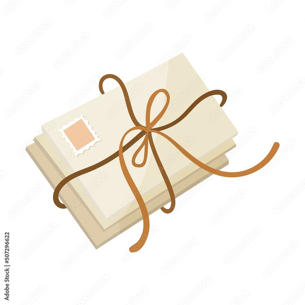 Stack of paper envelopes. Postman and delivery service. Vector ...