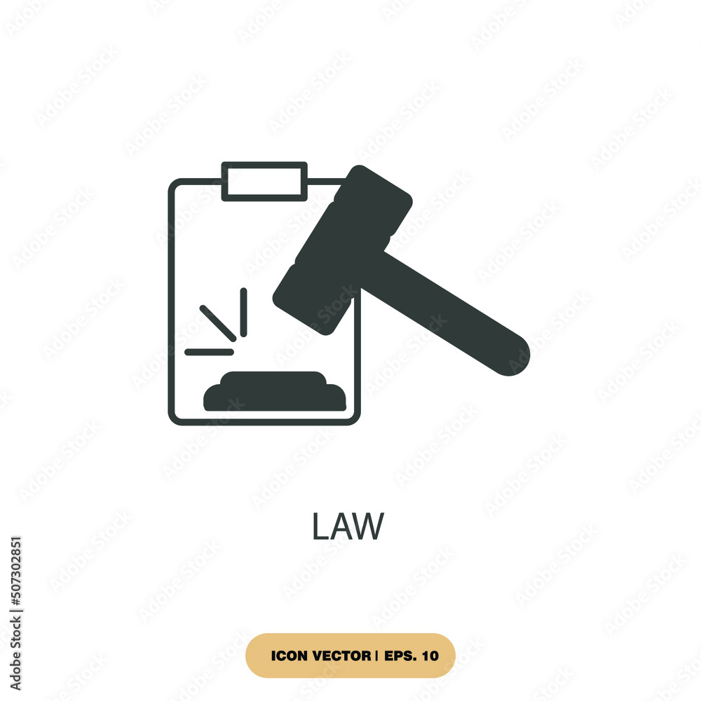 law icons symbol vector elements for infographic web Stock Vector ...