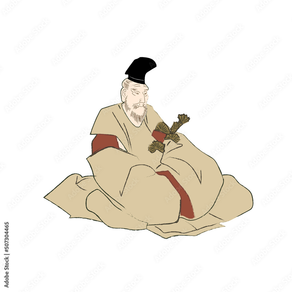 Turkish man with fez and rosary illustration isolated on white ...