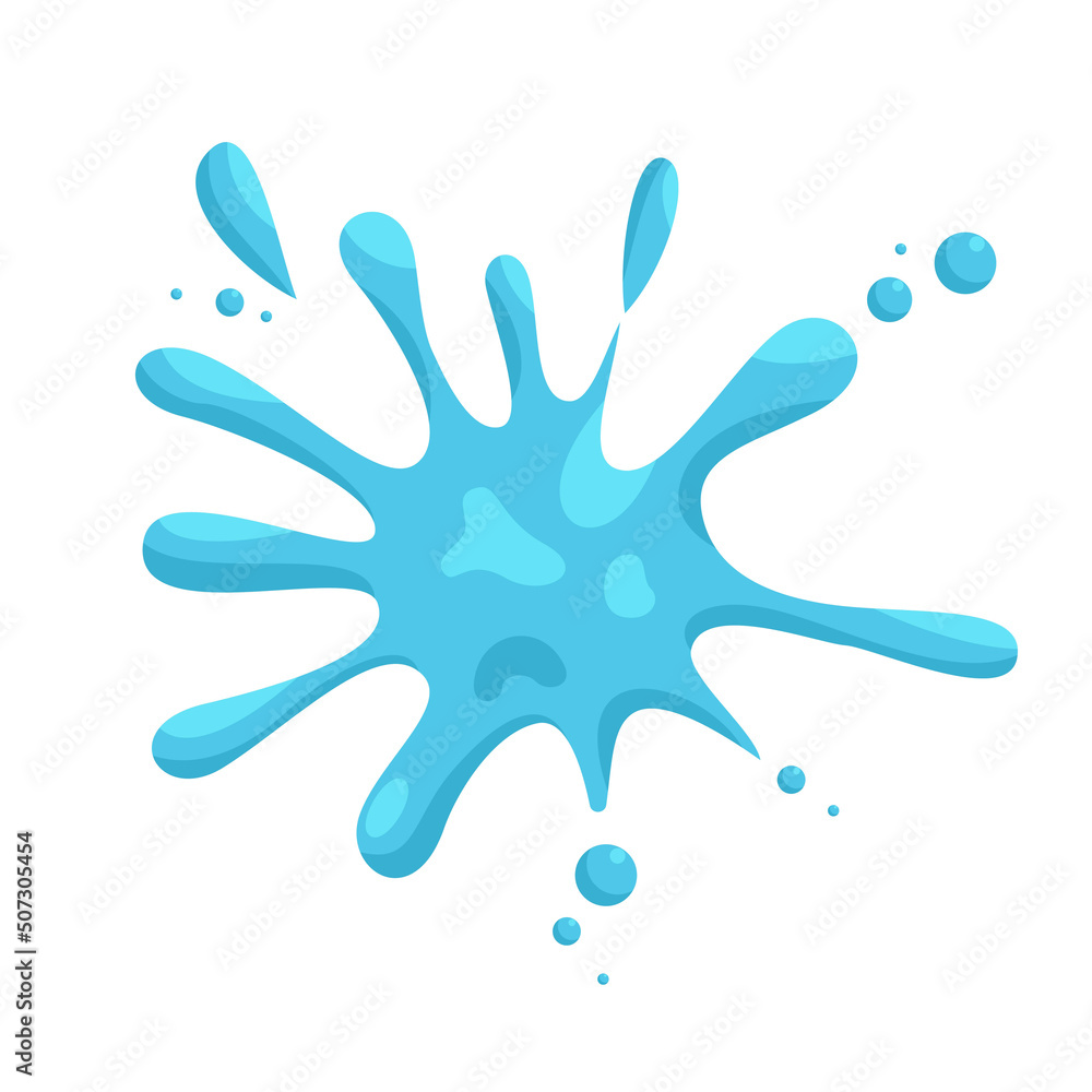 Cartoon illustration with water splash and drops. Stock Vector | Adobe ...