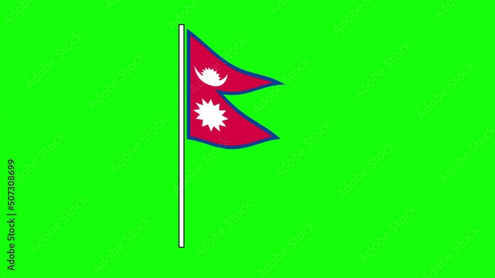 Nepal flag animation. Seamless loop waving Nepal flag on green screen ...