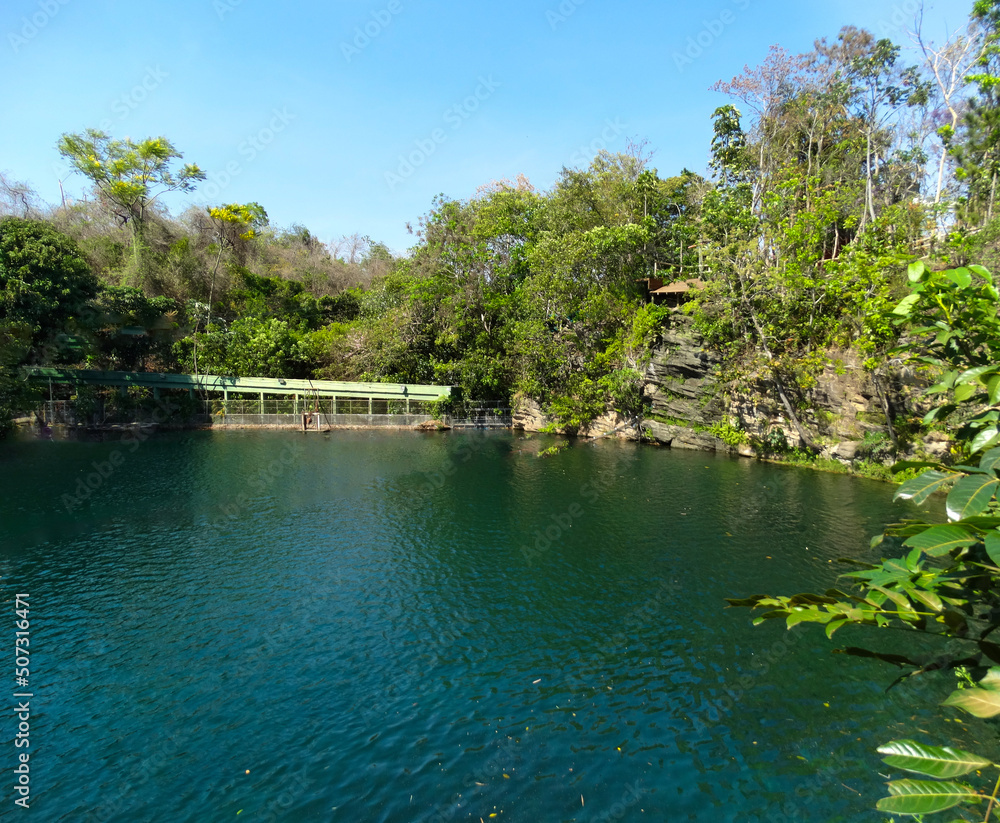 lago, lagoa, jardim, palmeira, molhar, paisagem, céu, musel, a céu ...