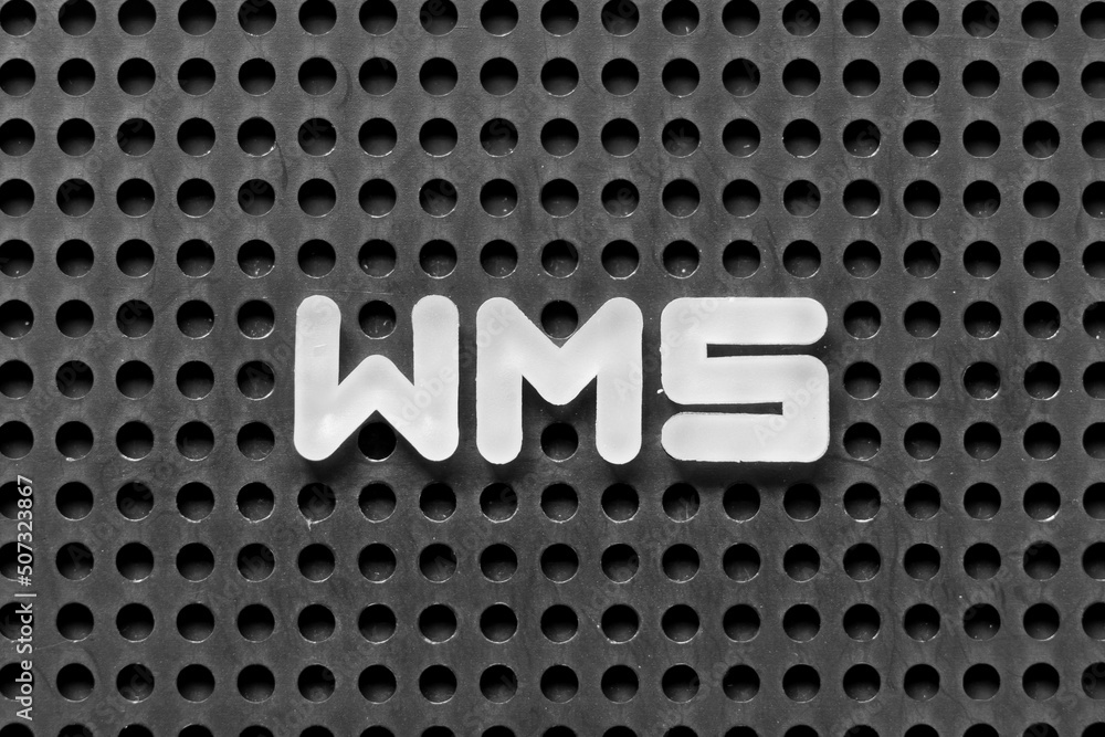 White alphabet letter in word WMS (Abbreviation of warehouse management ...