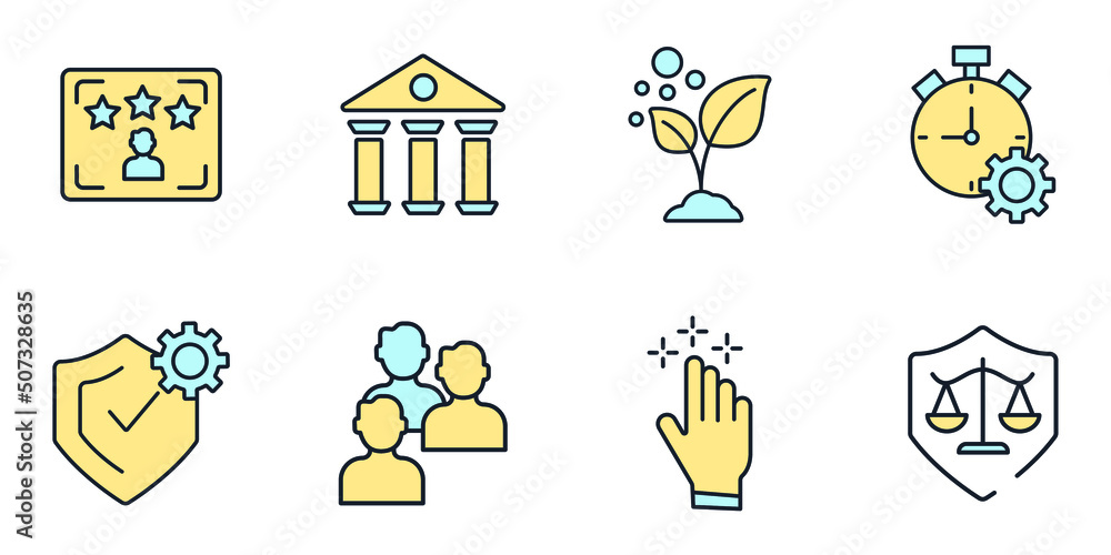 core values icons set . core values pack symbol vector elements for ...