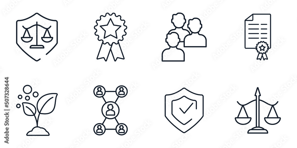 core values icons set . core values pack symbol vector elements for ...