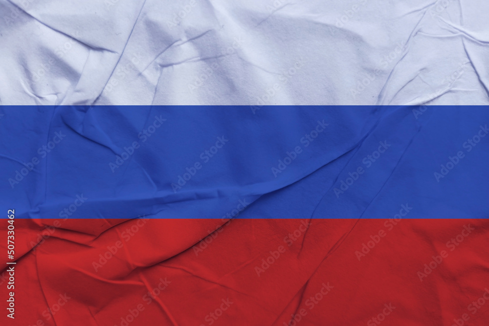 Russian flag made of crumpled paper Stock Photo | Adobe Stock