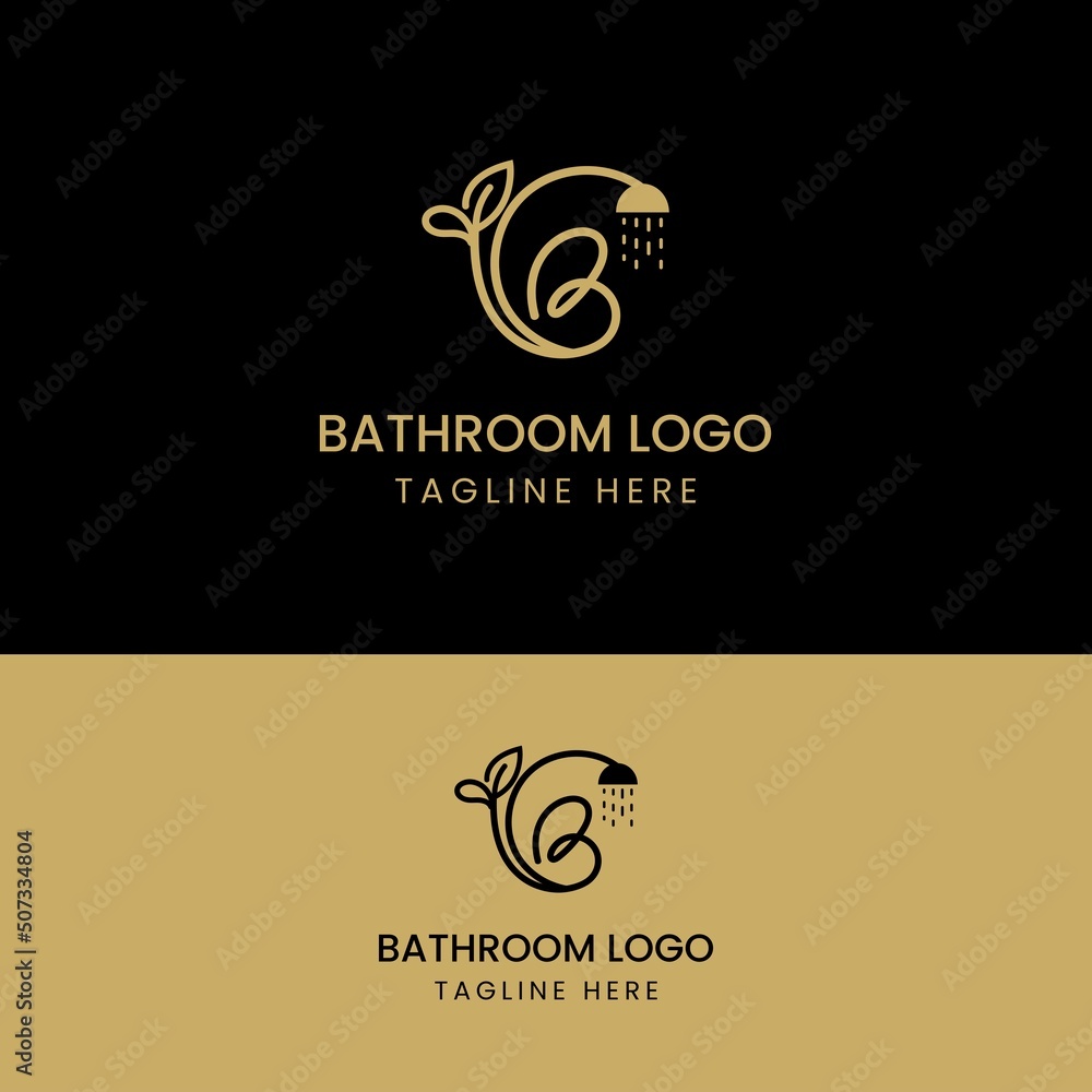 minimalist bathroom logo design template for your brand Stock Vector ...