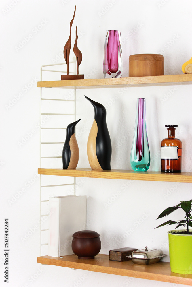 a mid century string shelf made by nisse strinning form the 60s ...