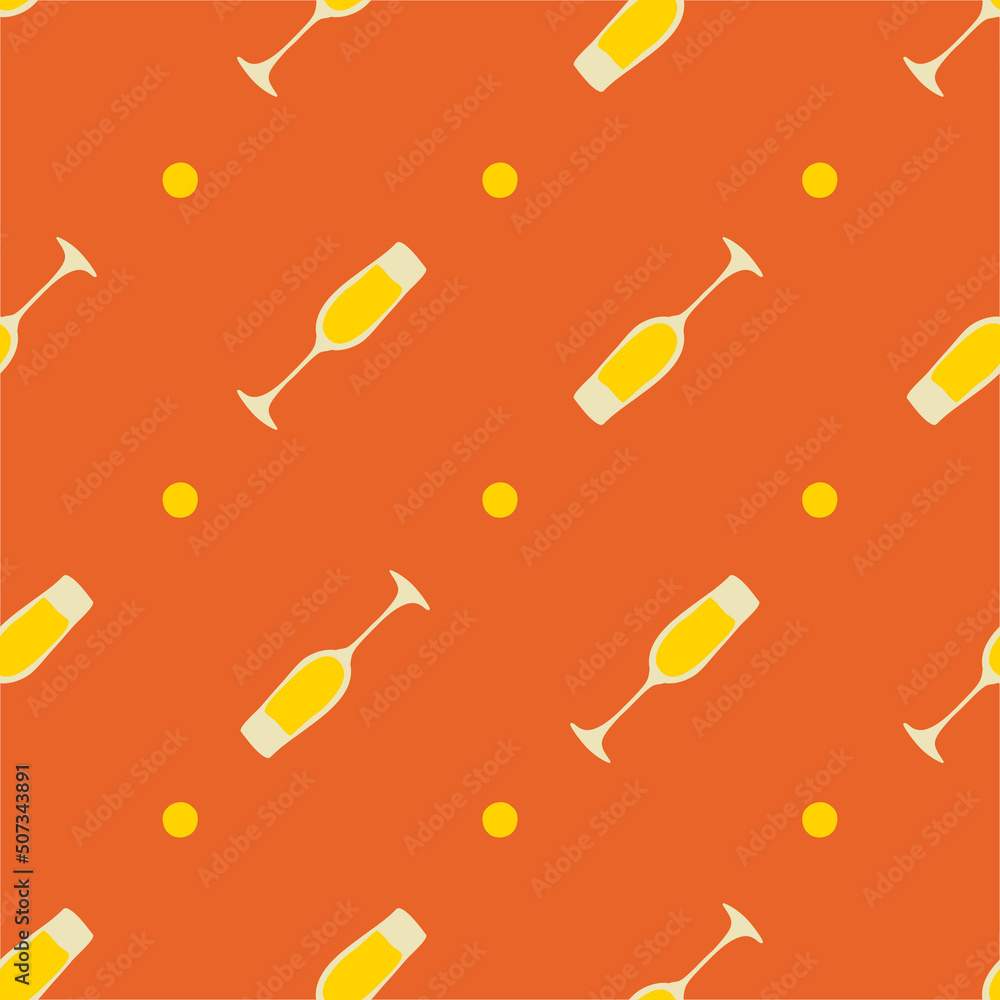 Champagne glass seamless pattern, great design for any purposes. Doodle ...