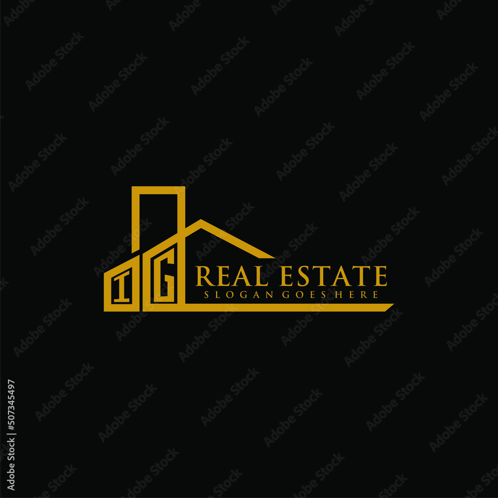 IG initial monogram logo for real estate design Stock Vector | Adobe Stock