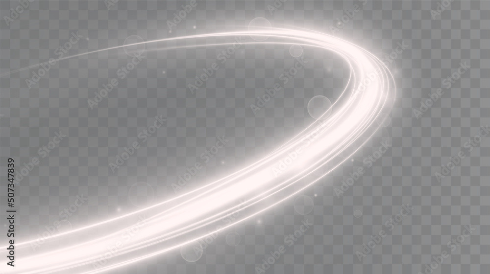 Light white Twirl. Curve light effect of white line. Luminous white ...