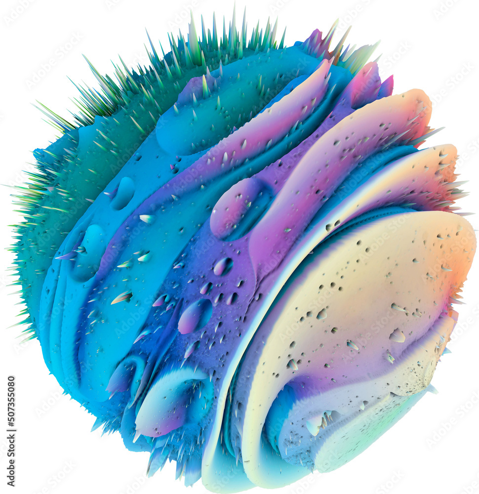 Colorful Abstract Isolated 3d Explosion With Extruded Surface Stock ...