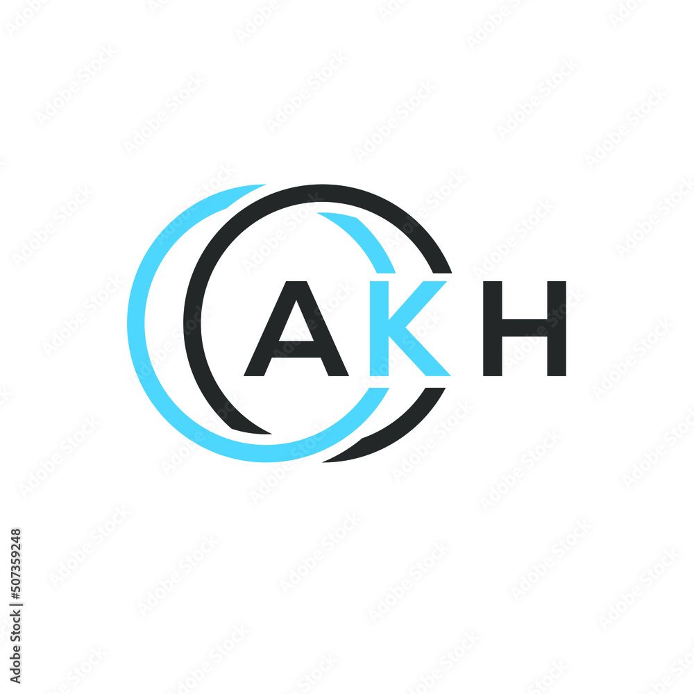 AKH logo monogram isolated on circle element design template, AKH ...