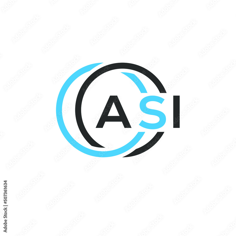 ASI logo monogram isolated on circle element design template, ASI ...