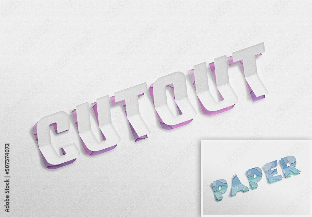 Paper Cutout Text Effect Mockup Stock Template | Adobe Stock