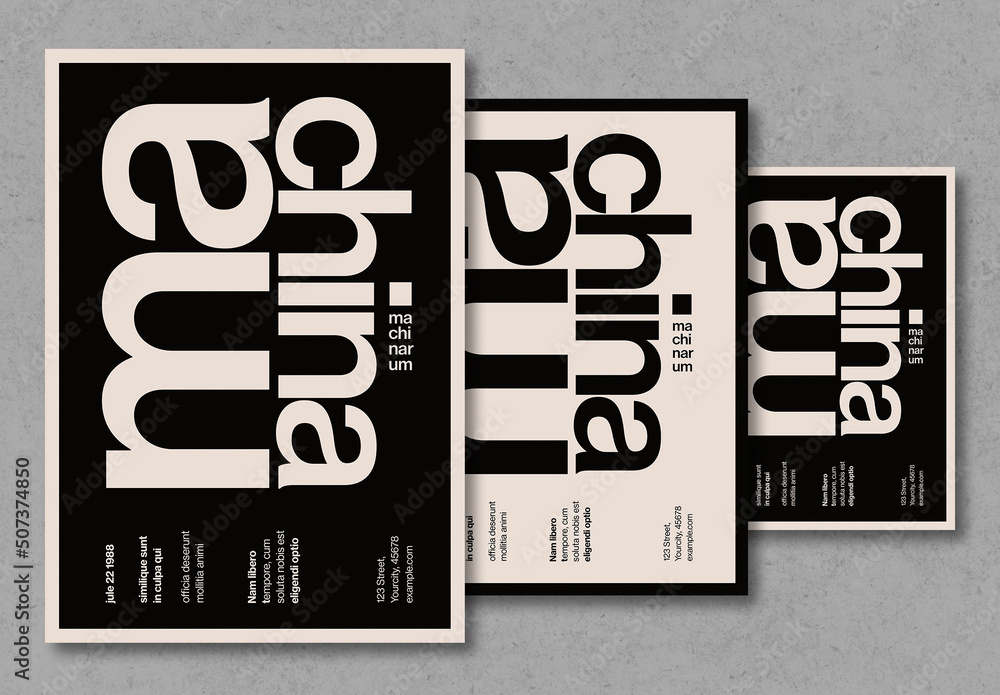 Inspiring Quote Typography Design Poster Layout Stock Template | Adobe ...