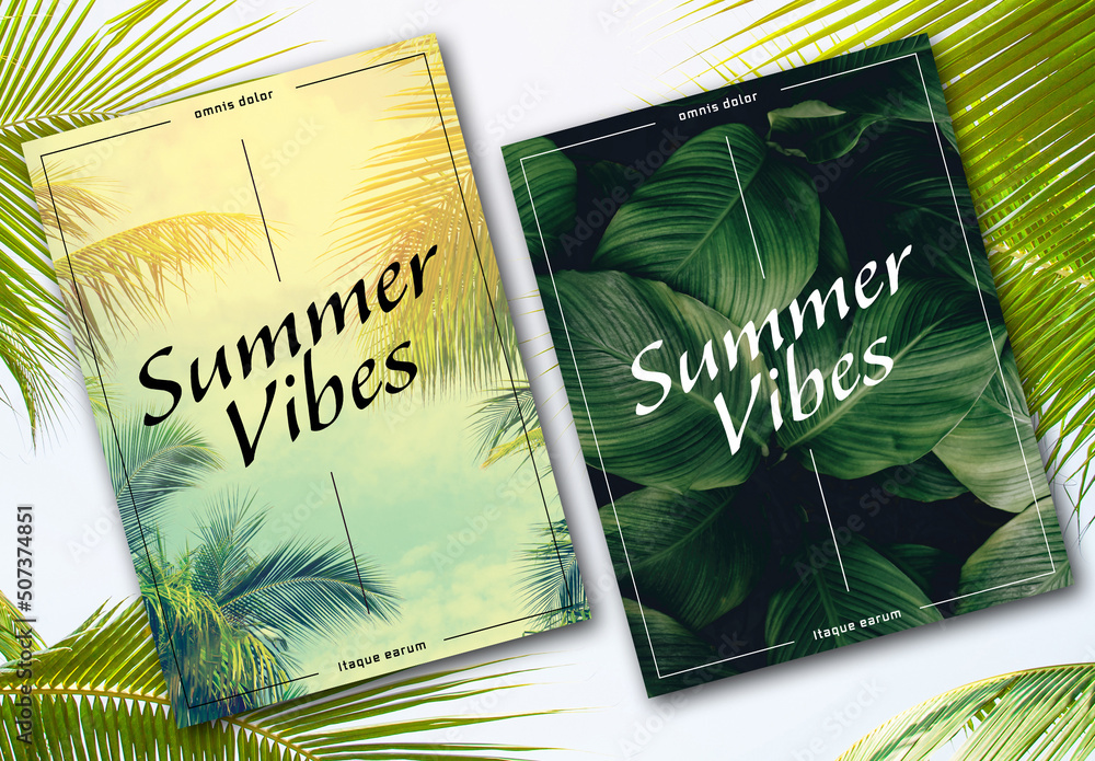 Tropical Summer Poster Layout Stock Template | Adobe Stock