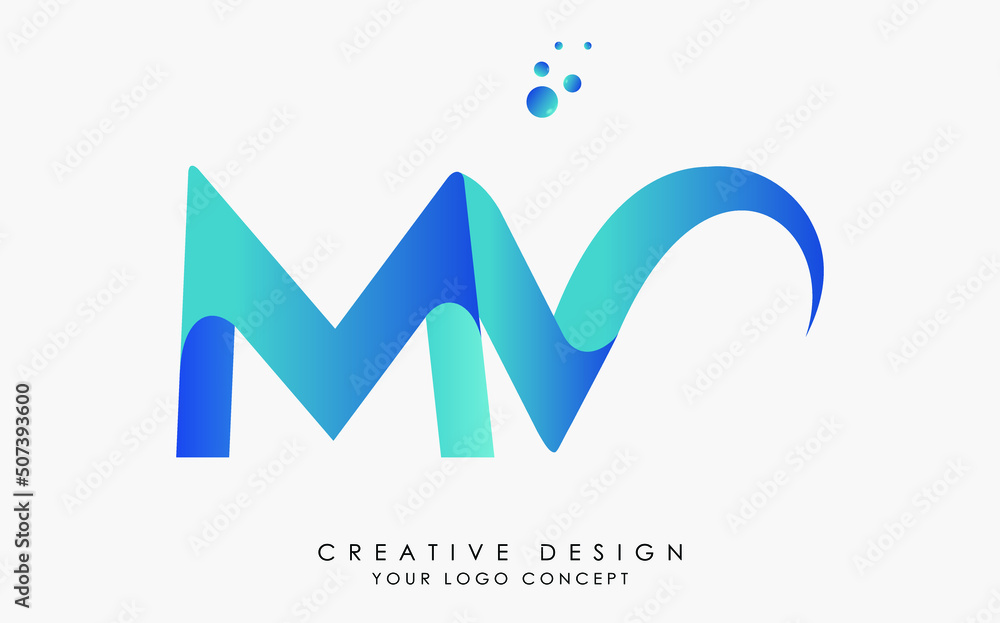 MV letter logo design template vector Stock Vector | Adobe Stock