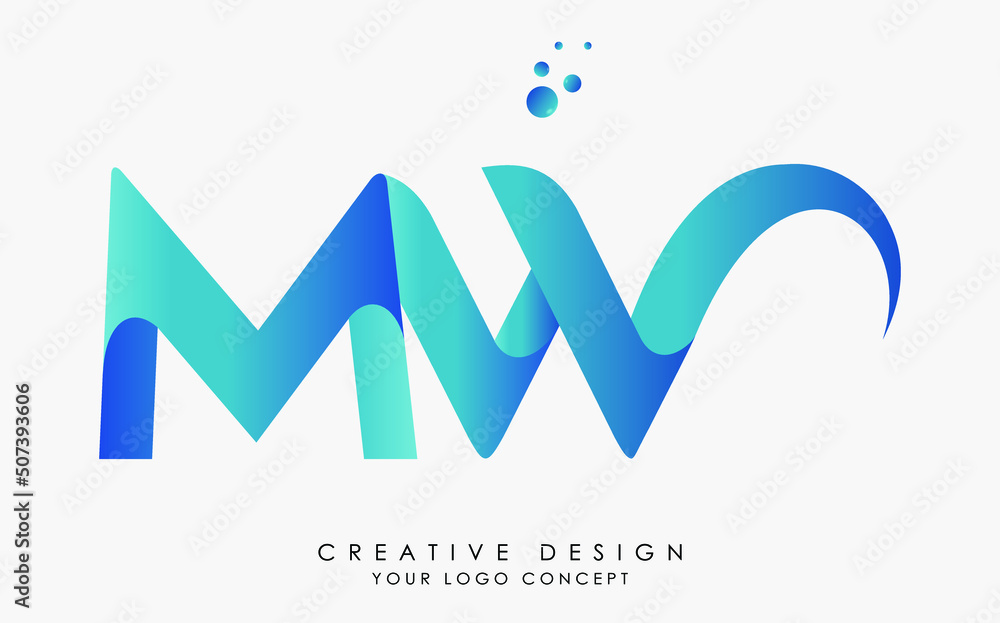 MW letter logo design template vector Stock Vector | Adobe Stock