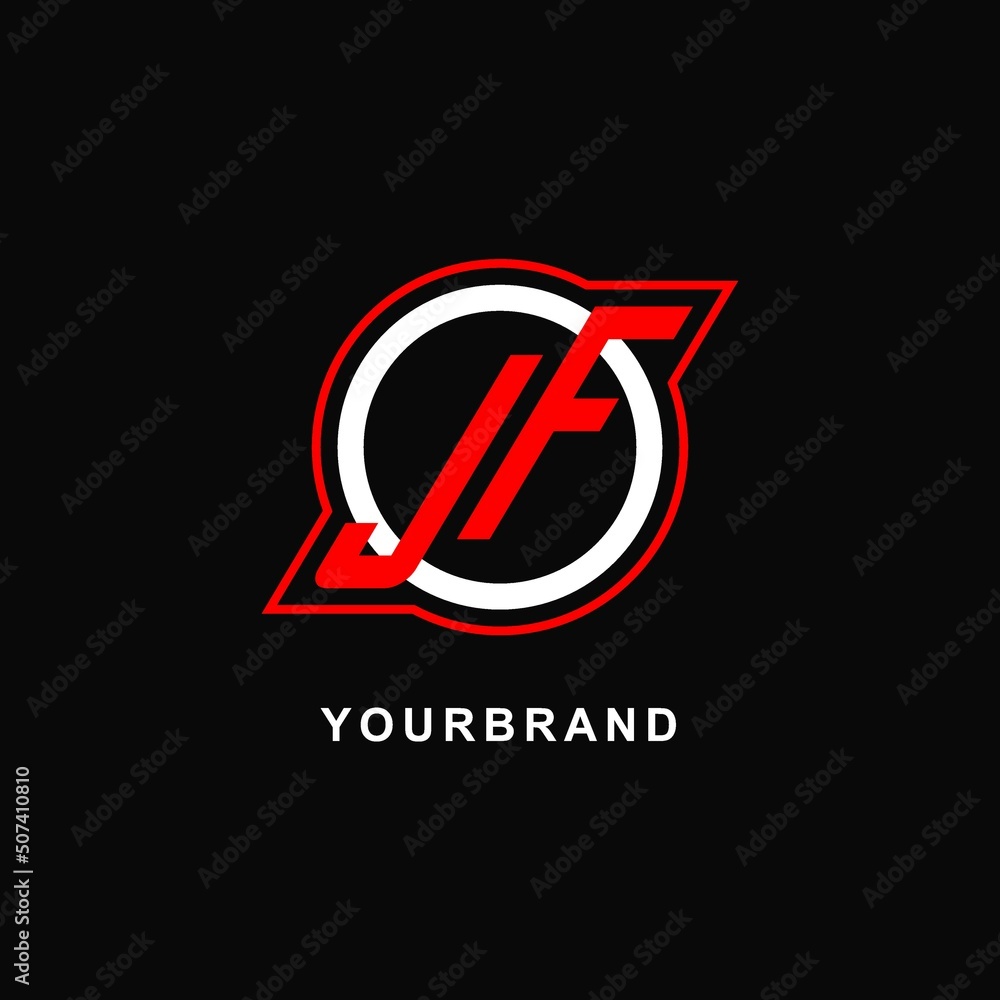 Monogram JF logo circle line, simple and clean esport logo design Stock ...
