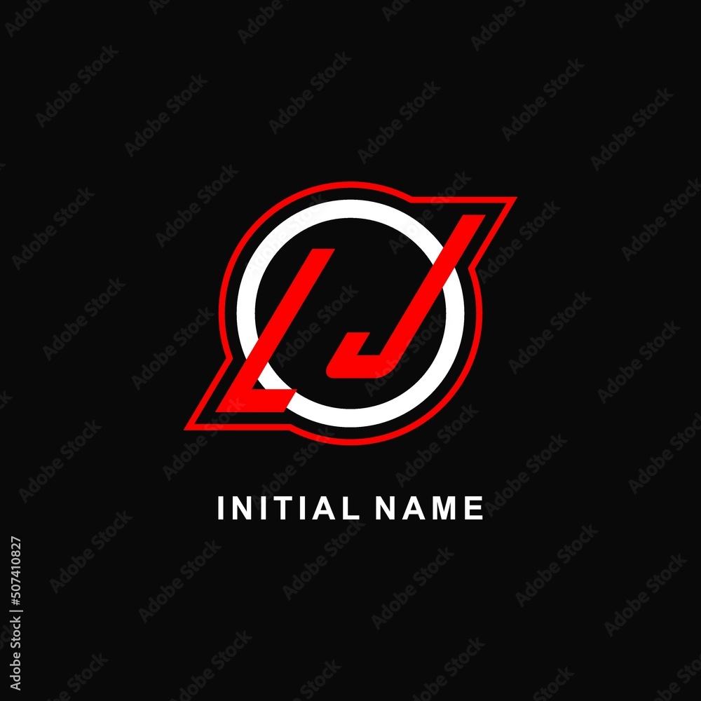 Monogram LJ logo circle line, simple and clean esport logo design Stock ...