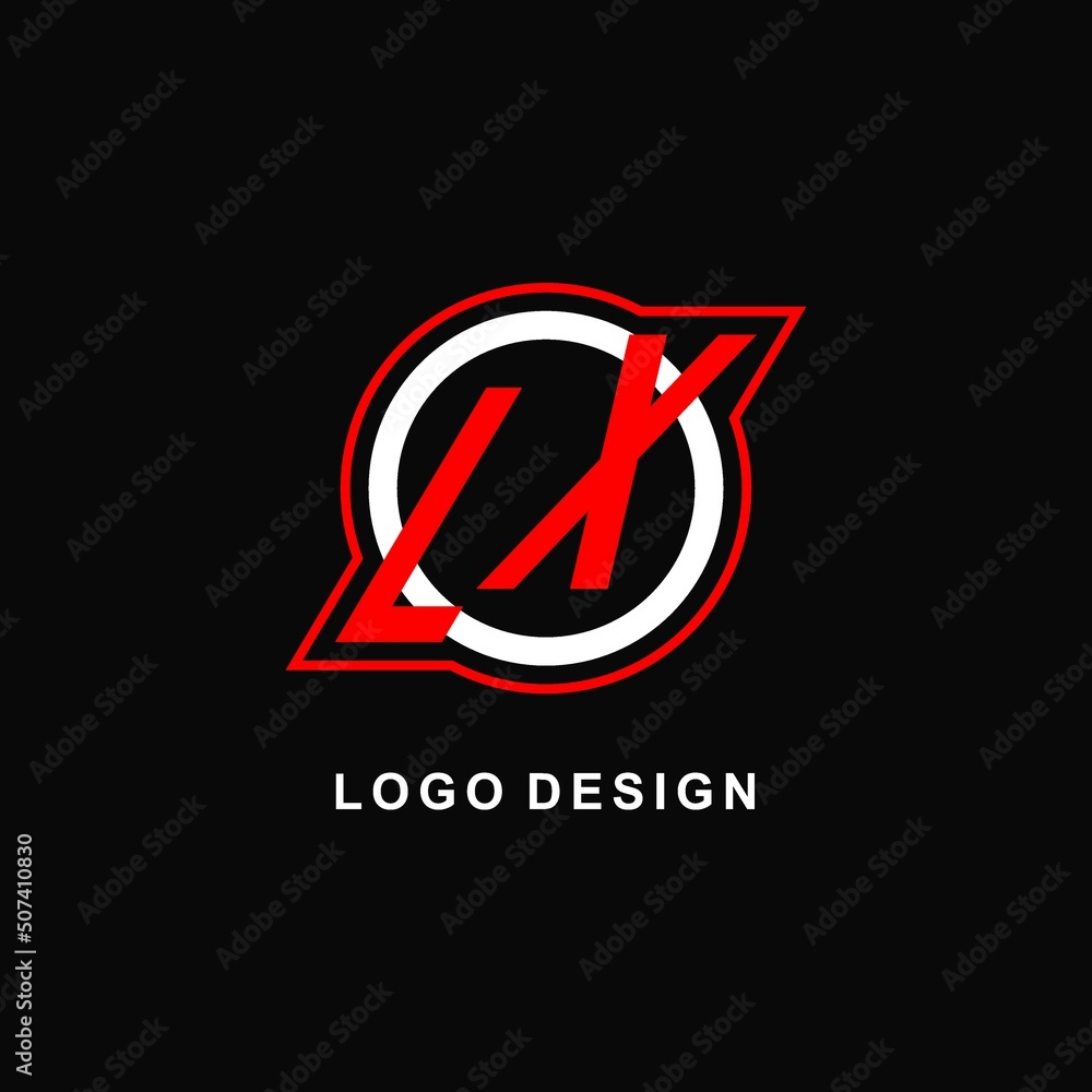 Monogram LX logo circle line, simple and clean esport logo design Stock ...