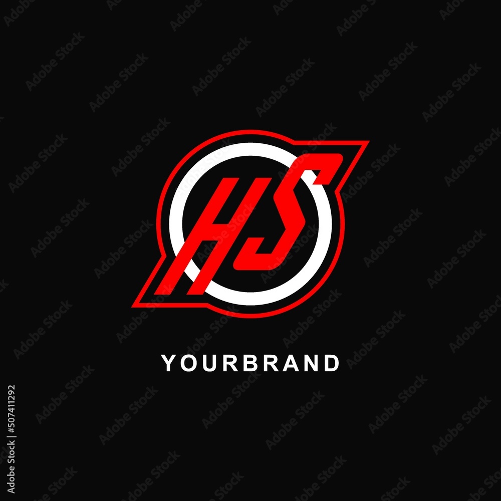 Monogram HS logo circle line, simple and clean esport logo design Stock ...