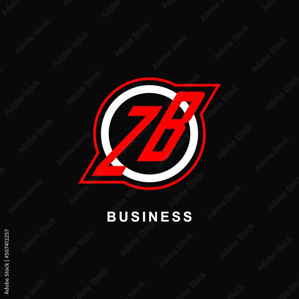 Monogram ZB logo circle line, simple and clean esport logo design Stock ...
