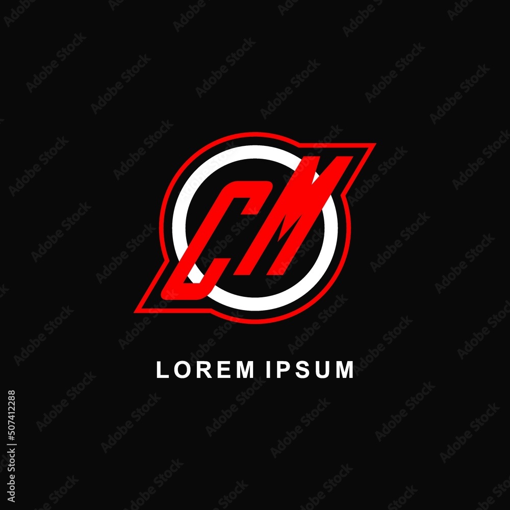 Monogram CM logo circle line, simple and clean esport logo design Stock ...