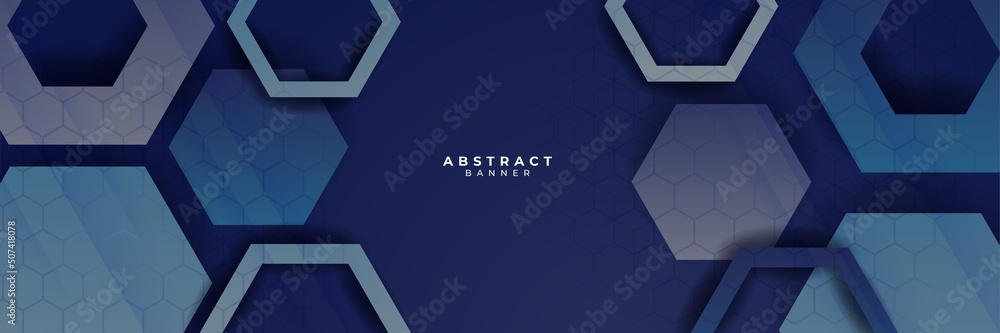 Dark blue abstract banner background Stock Vector | Adobe Stock