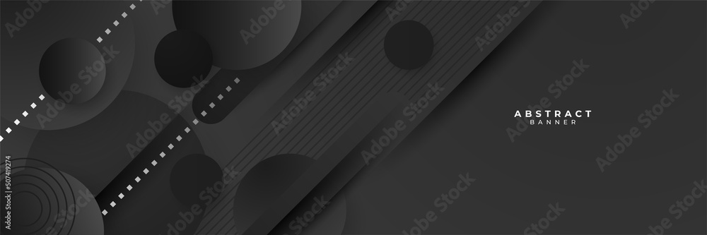 Black abstract banner background Stock Vector | Adobe Stock