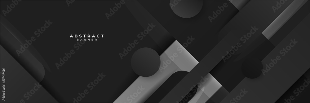 Black abstract banner background Stock Vector | Adobe Stock