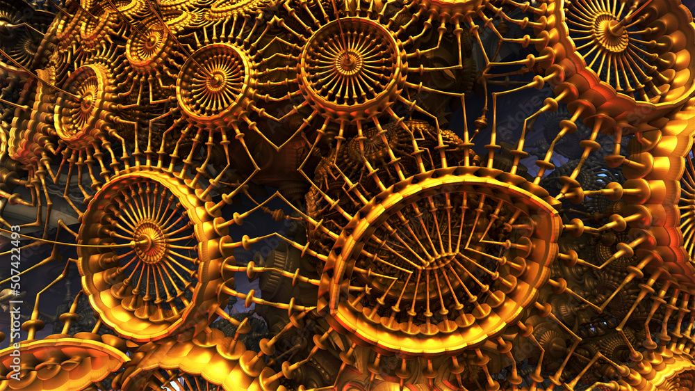 ภาพประกอบสต็อก Gold construction and structures, abstract metallic ...