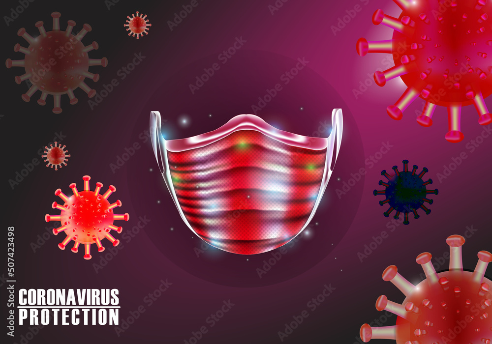 Realistic masks and corona virus background Free Vector Stock Vector ...