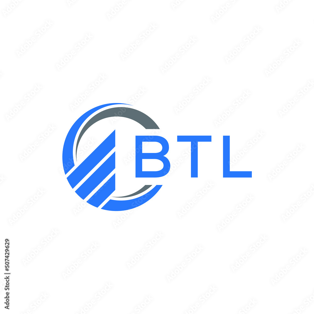 BTL Flat accounting logo design on white background. BTL creative ...