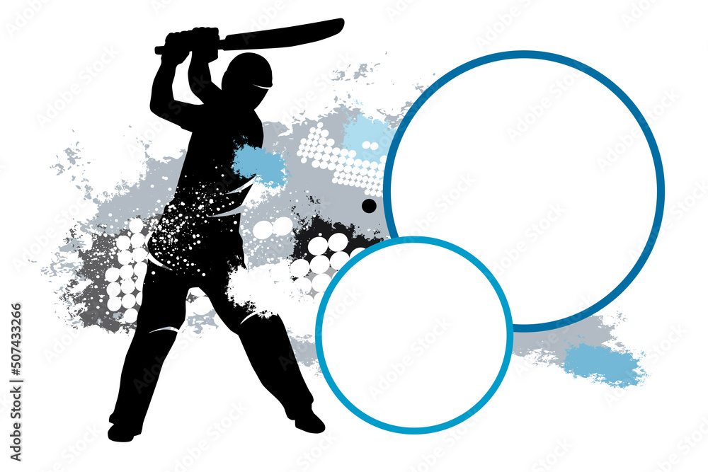 Cricket sport graphic with dynamic background and buttons. Stock Vector ...