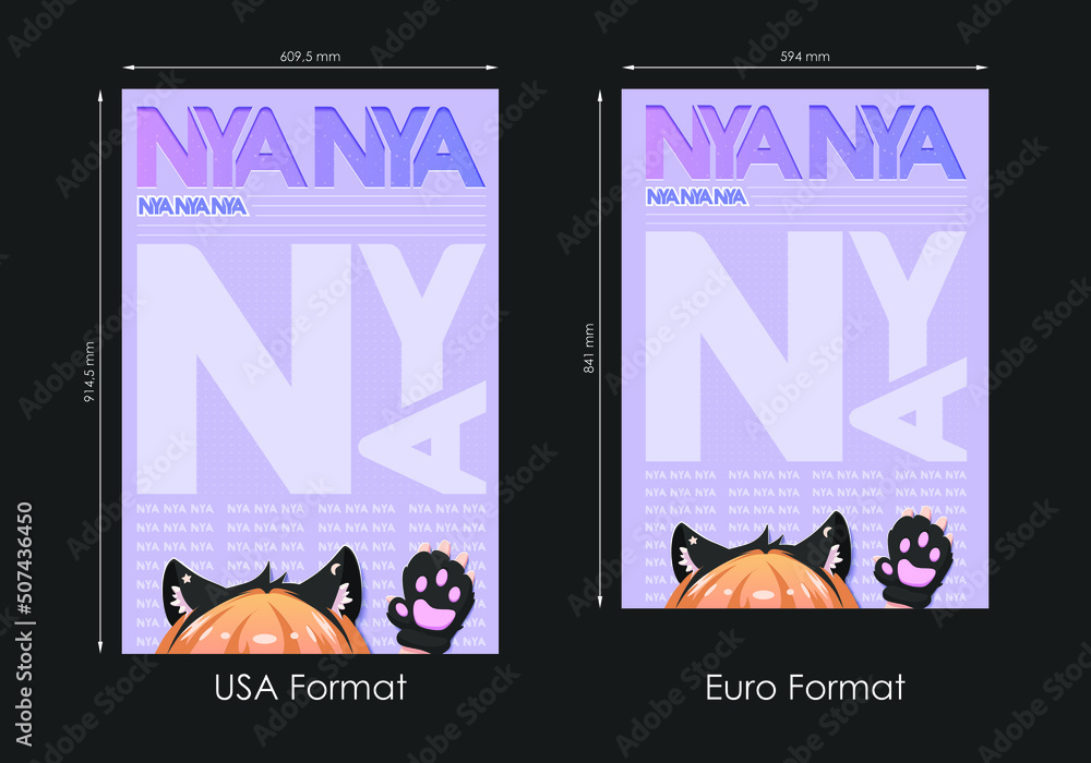 Poster or cover design in anime style and font background with famous ...