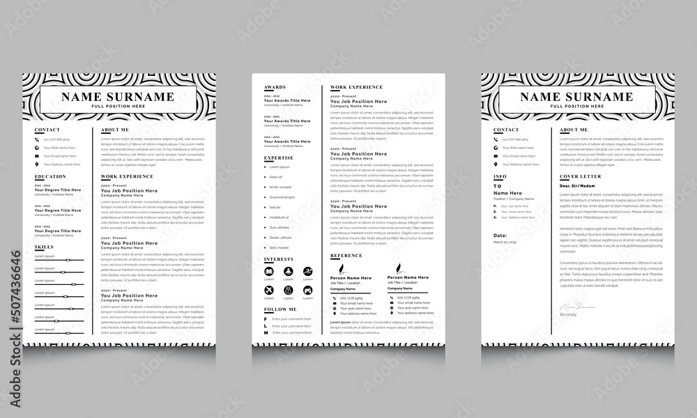 Minimalist Creative Resume and Cover Letter Layout, Professional Resume ...