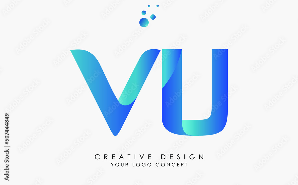 VU letter logo design template vector Stock Vector | Adobe Stock