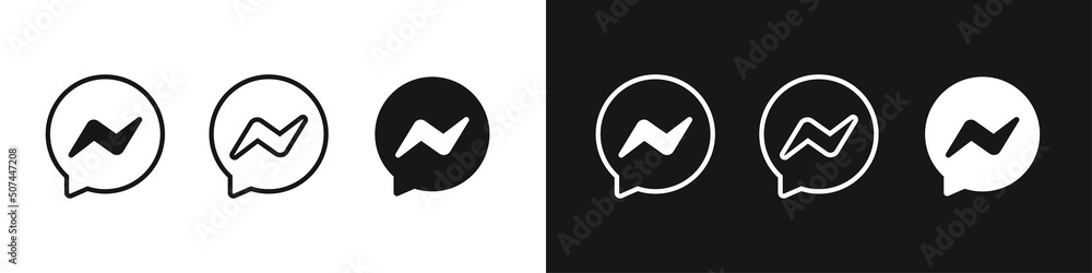 Vetor de Facebook messenger. FB social media icons set. Vector ...