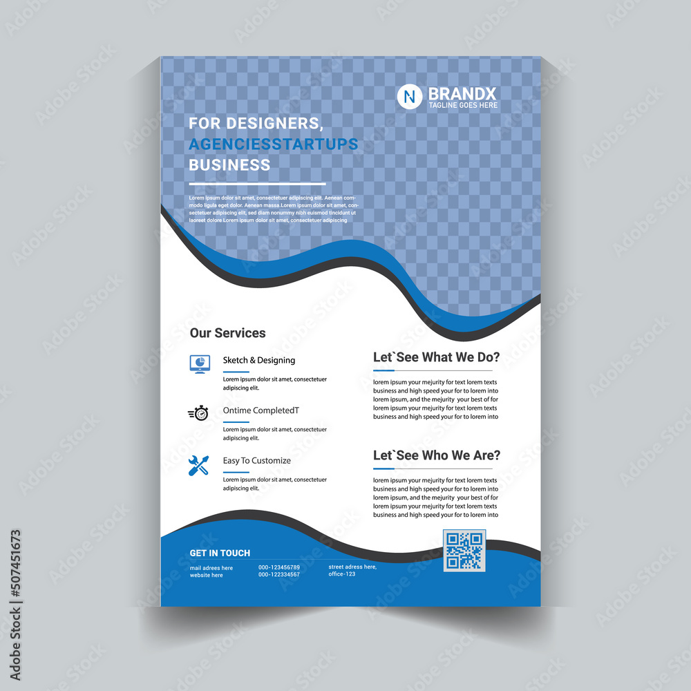 Corporate Blue Color Flyer template in A4 size Stock Vector | Adobe Stock