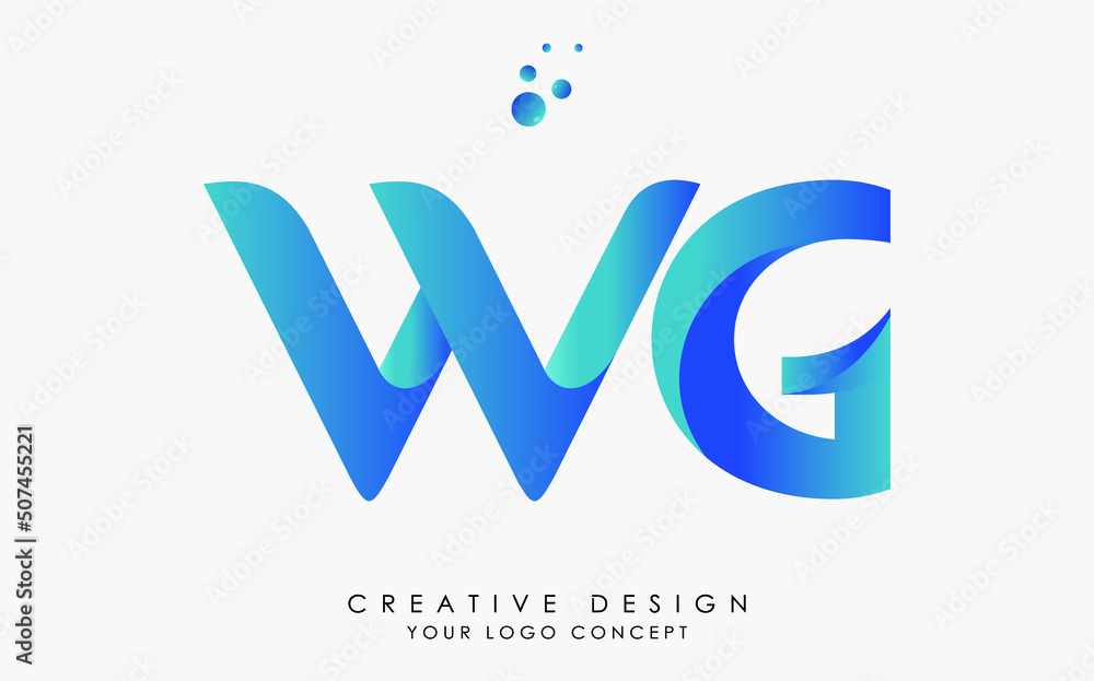 WG letter logo design template vector Stock Vector | Adobe Stock