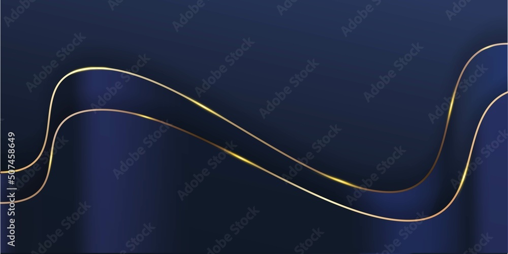 Abstract blue and gold waved layers. vector illustrations for designs ...