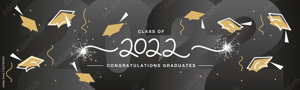 Class of 2022 handwritten typography lettering text Congratulations ...