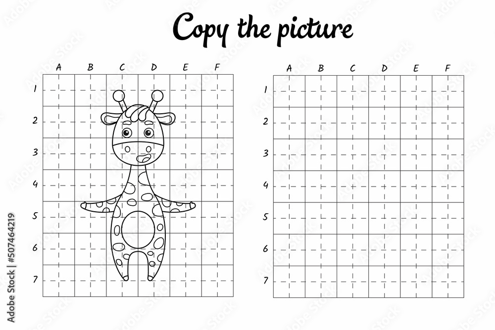 Copy the picture. Draw by grid. Coloring book pages for kids ...